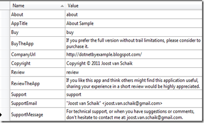 Dotnet by Example: A Standard About Page for Windows Phone 7 applications